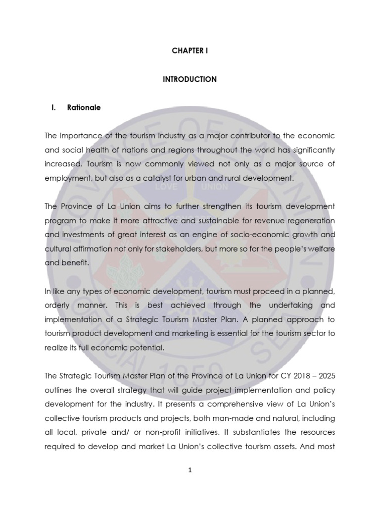1 La Union Tourism Master Plan 2018 2025 | PDF | Tourism | Economies