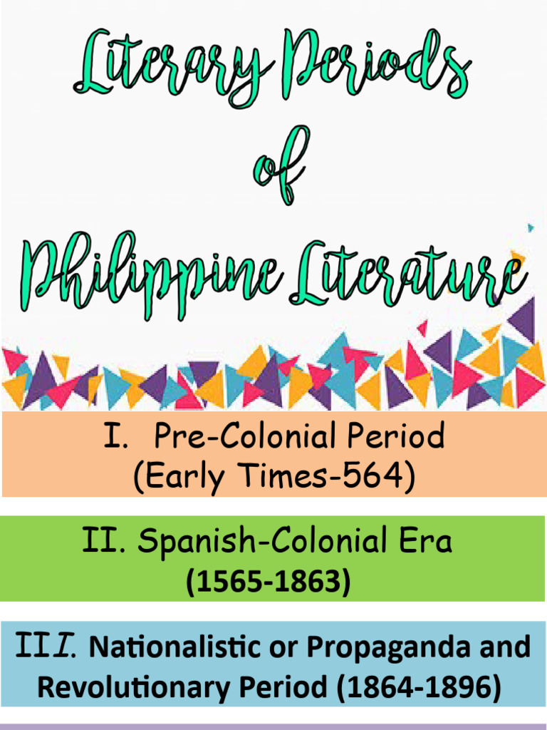 Philippine Literary Periods Overview | PDF | Tagalog Language | Philippines