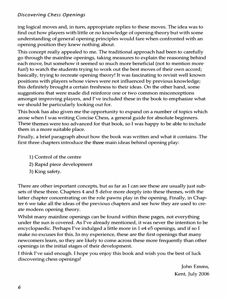 Discovering Chess Openings Building Opening Skills From Basic ...