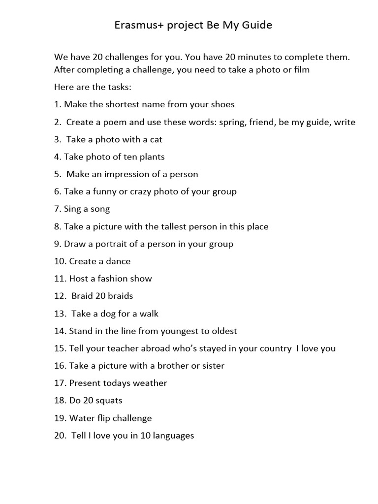 We Have 20 Challenges For You | PDF