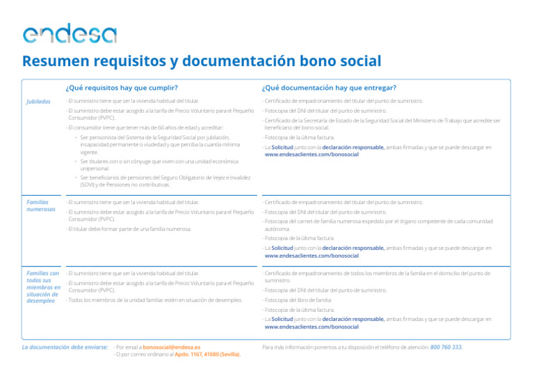 Requisitos Documentación Bono Social | PDF | Pensión | Jubilación