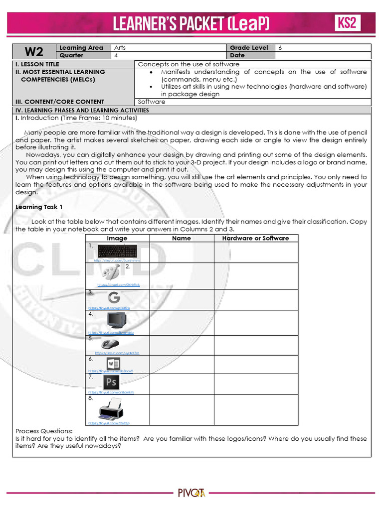 Arts 4th Quarter Week 2 | PDF | Computer Program | Programming