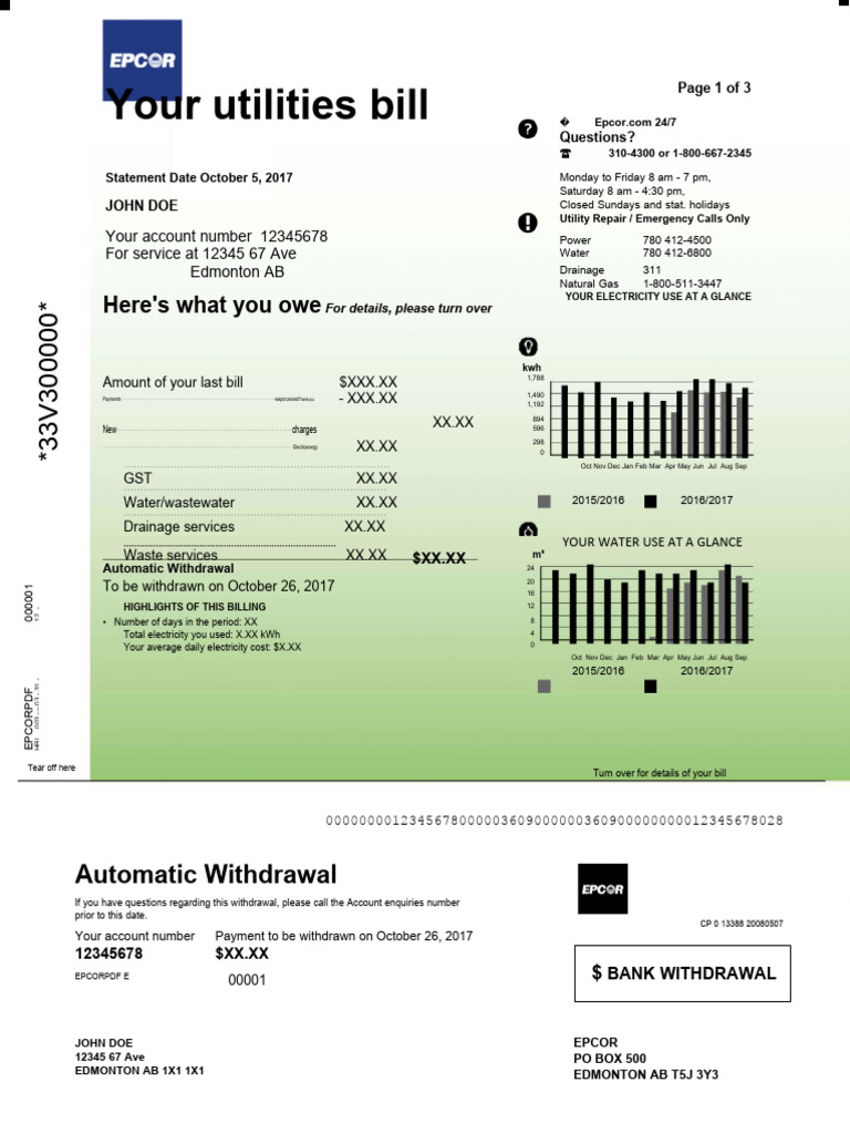 Utility Bill Template 14 | PDF | Fee | Economies