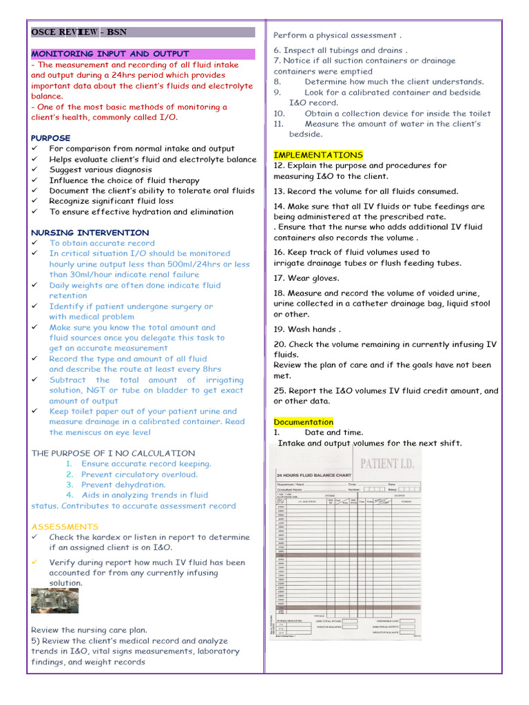 I/O Monitoring and Nebulization Guide | PDF | Intravenous Therapy | Nursing