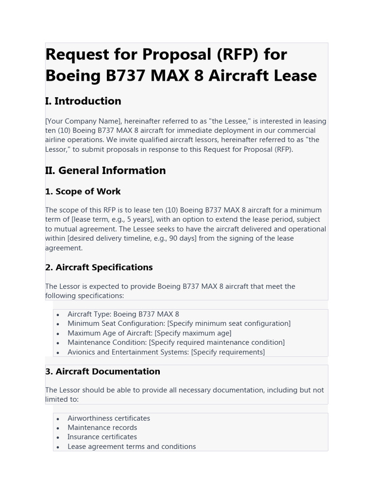 RFP Format | PDF | Lease | Request For Proposal