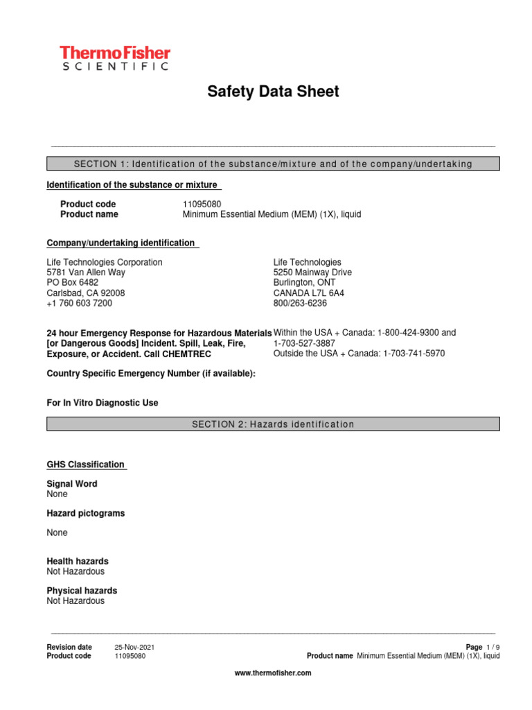 MSDS of Mem | PDF | Toxicity | Dangerous Goods