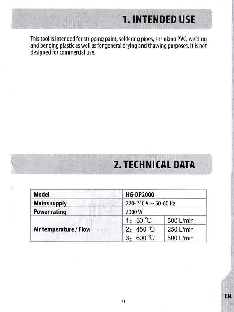 Dexter Power - Pistol Cu Aer Cald Heat Gun hg-dp2000 Instructions | PDF