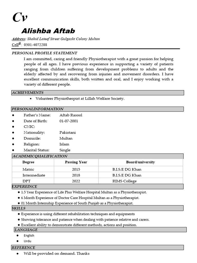 Alishba Resume | PDF