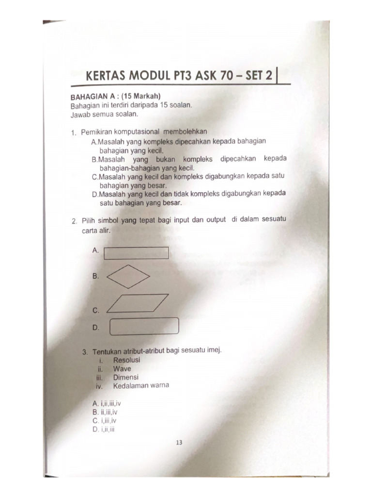 Kertas Modul Pt3 Ask 70 - Set 2 | PDF