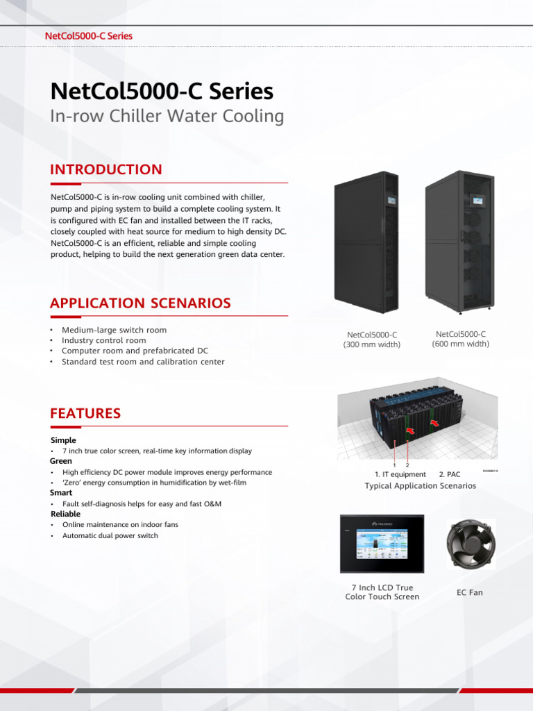 Netcol5000-C Series: In-Row Chiller Water Cooling | PDF | Manufactured ...