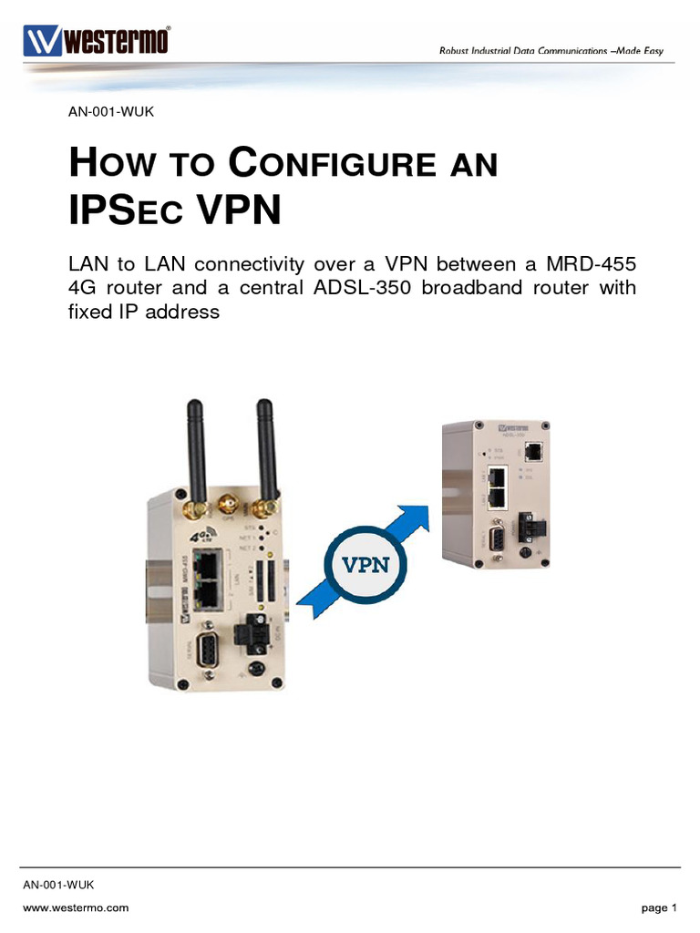 Westermo An How To Configure An Ipsec VPN | PDF | Virtual Private ...
