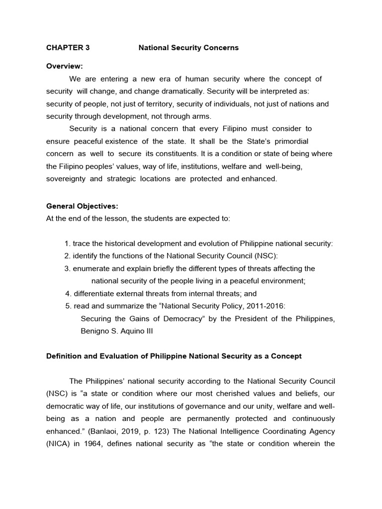 CHAPTER 3national Security Concerns | PDF | Government