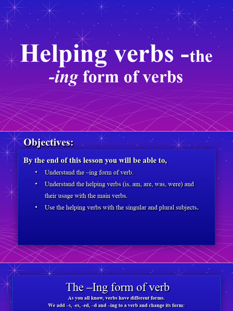 Helping Verbs Online Lesson | PDF | Verb | Grammatical Tense