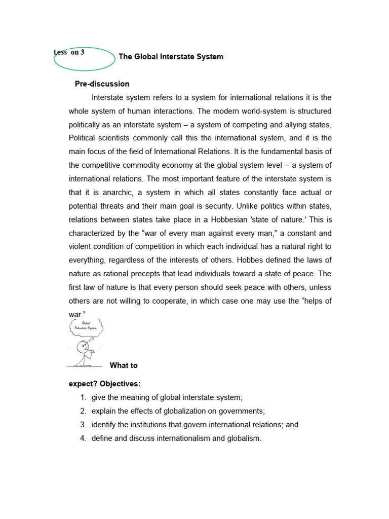 LESSON 3-The Global Interstate System | PDF | State (Polity ...
