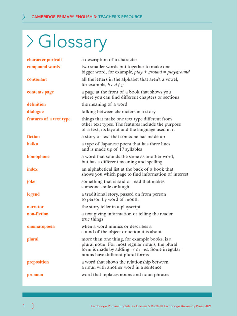 Pri Eng 2ed tr3 Glossary | PDF | Word | English Language