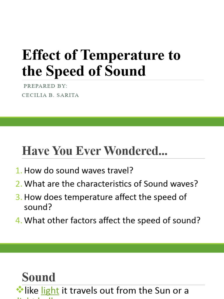 Temperature's Impact on Sound Speed | PDF | Sound | Waves
