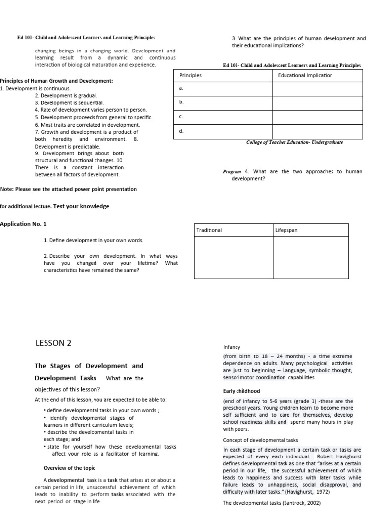 Module in ED101 Child and Adolescent Learners and Learning Principles PDF | Download Free PDF ...