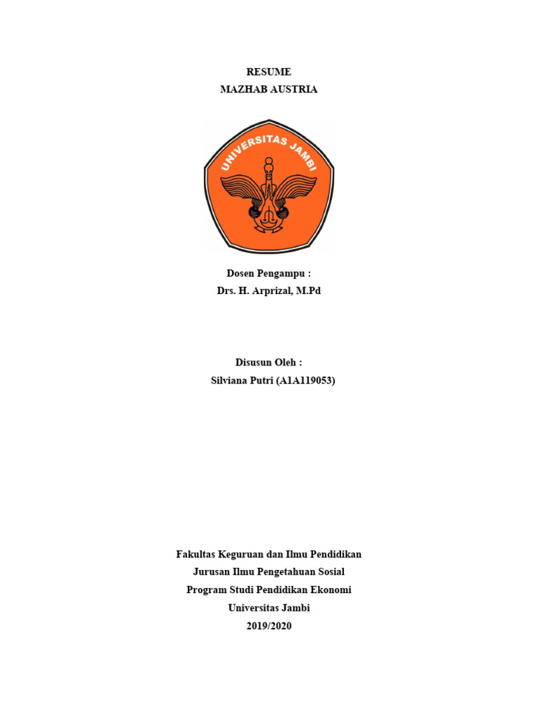 Resume Mazhab Austria (Silviana Putri A1a119053) | PDF
