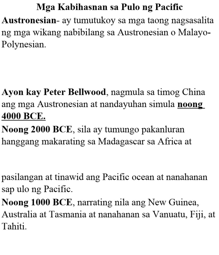 Mga Kabihasnan Sa Pulo NG Pacific | PDF