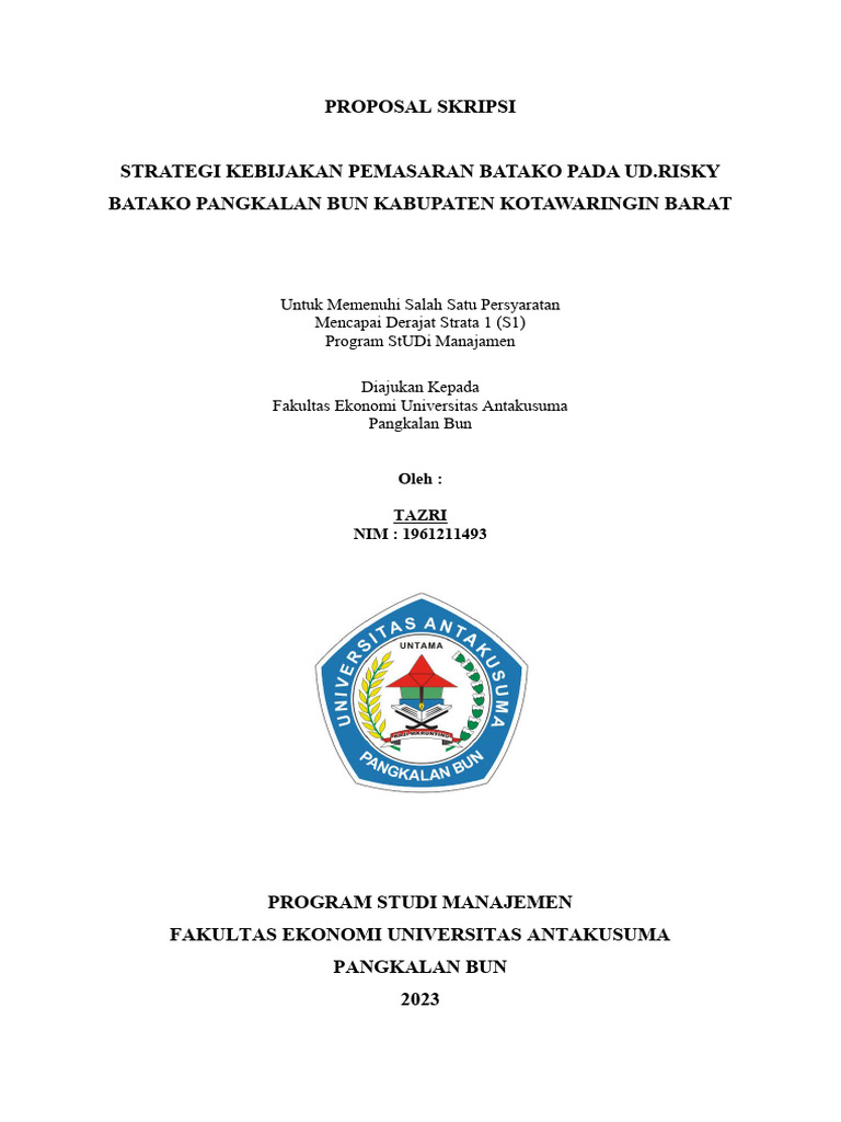 Proposal Skripsi | PDF