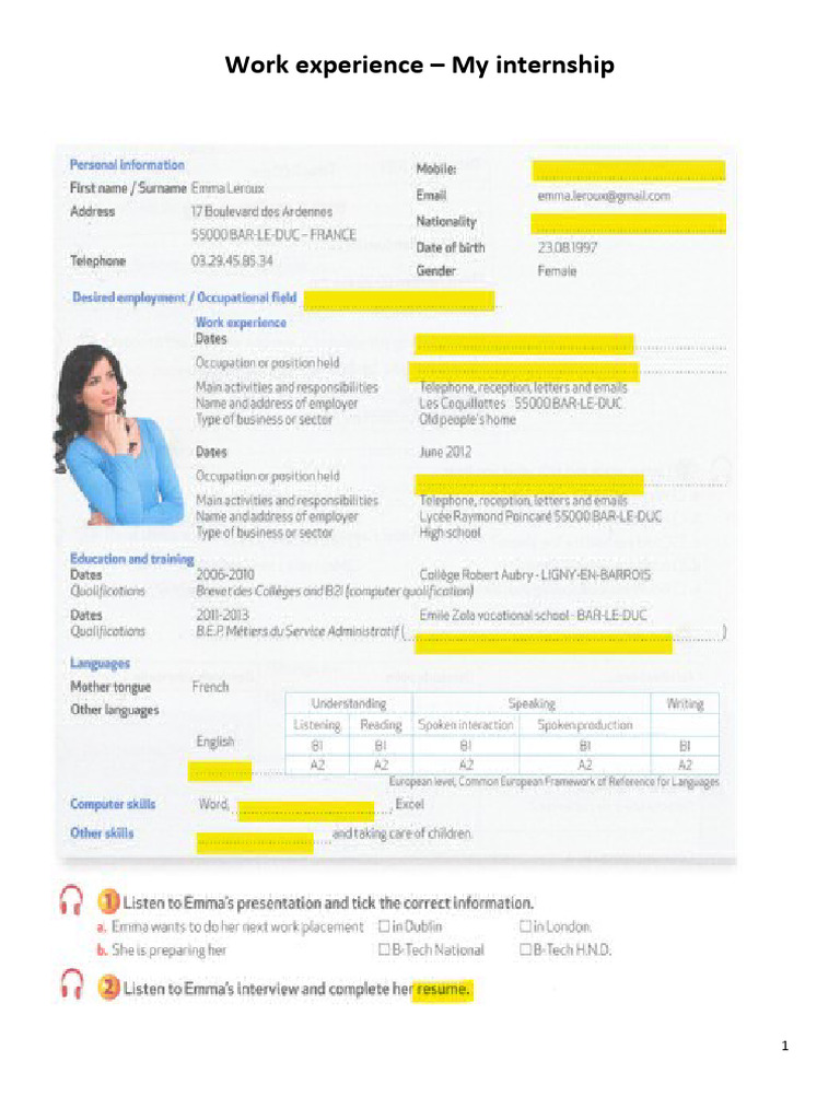 Work Experience Séquence | PDF