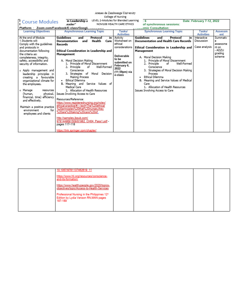 Ethics Module 4 Ay 2021 22 | PDF | Nursing | Leadership