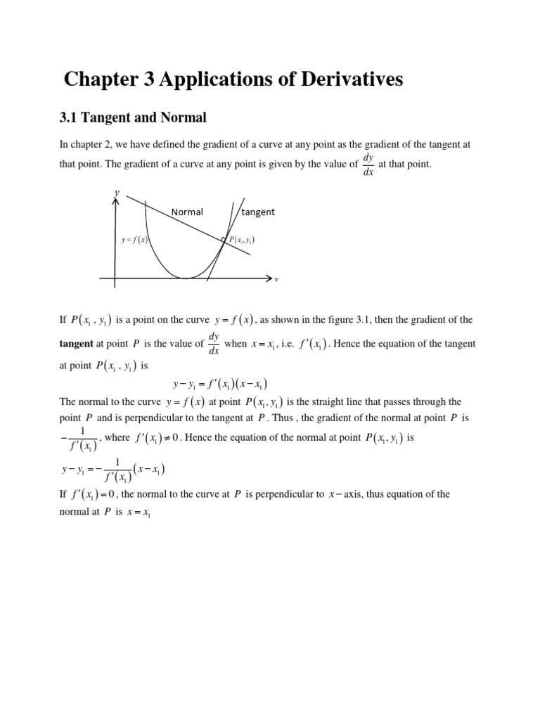 2020 Calculus 3-1tangent and Normal | PDF | Tangent | Slope