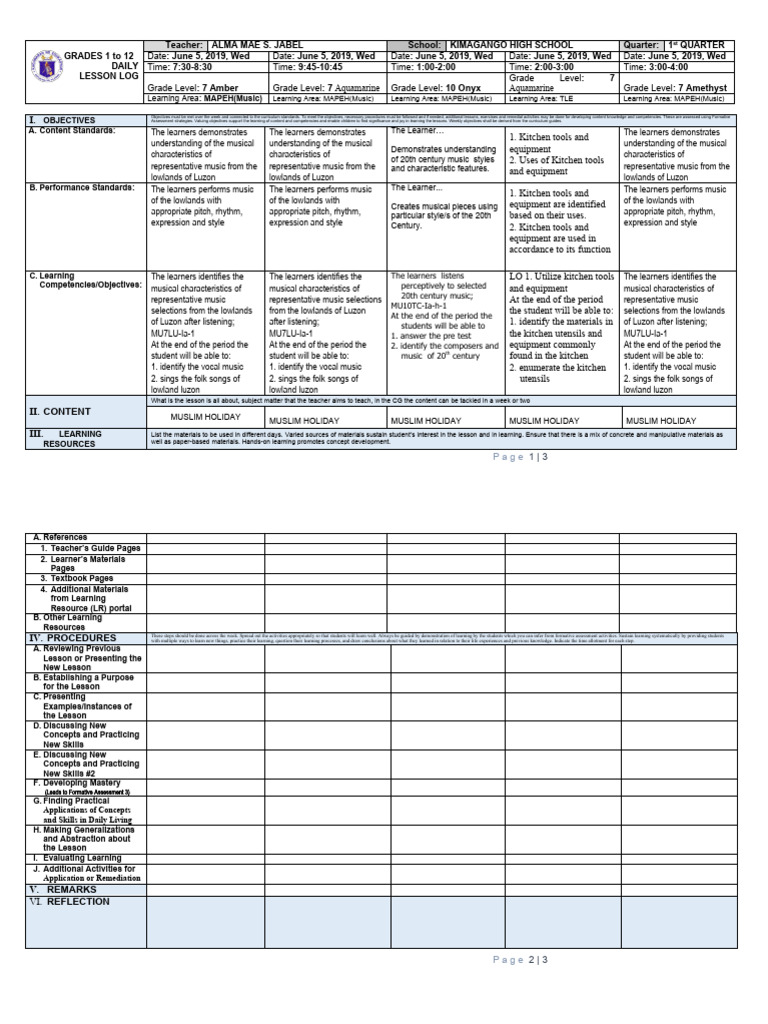 Lesson Plan | PDF | Learning | Cognition