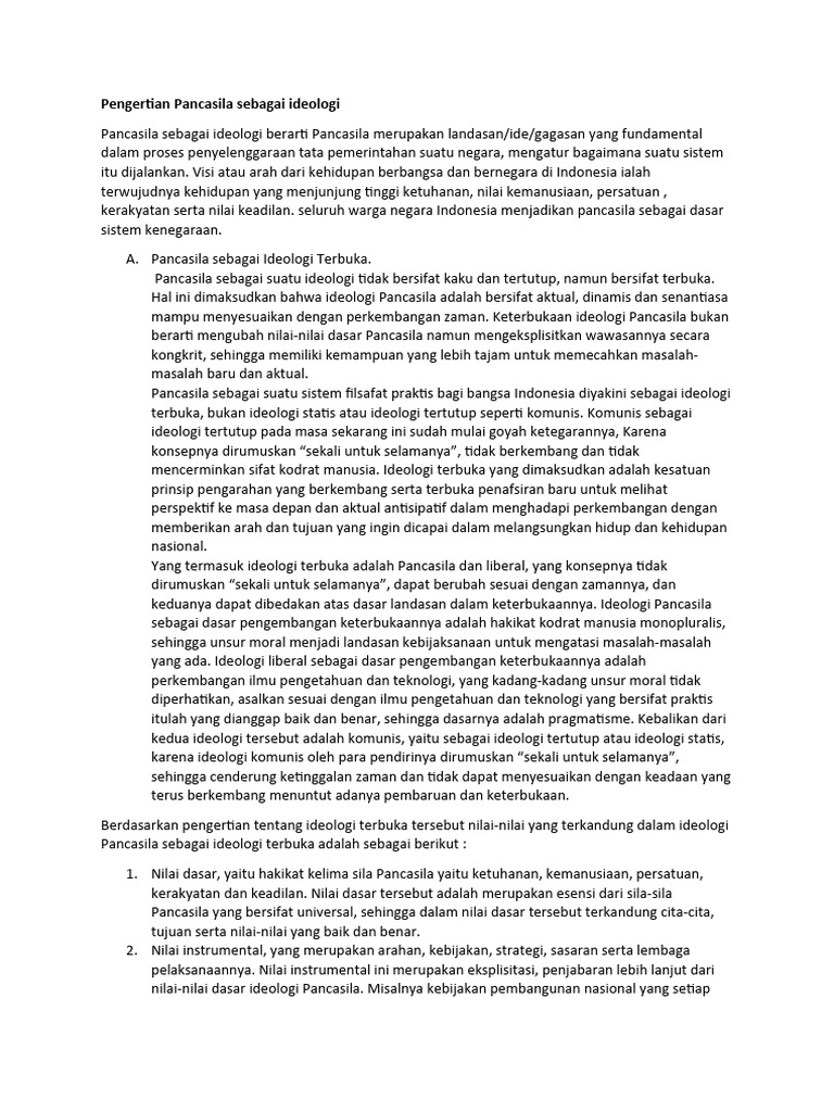 Pengertian Pancasila Sebagai Ideologi | PDF | Agama & Spiritualitas