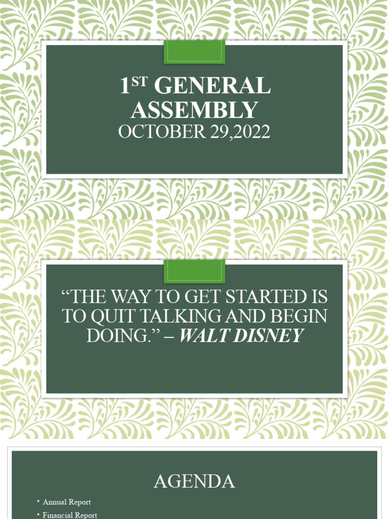 1st General Assembly | PDF