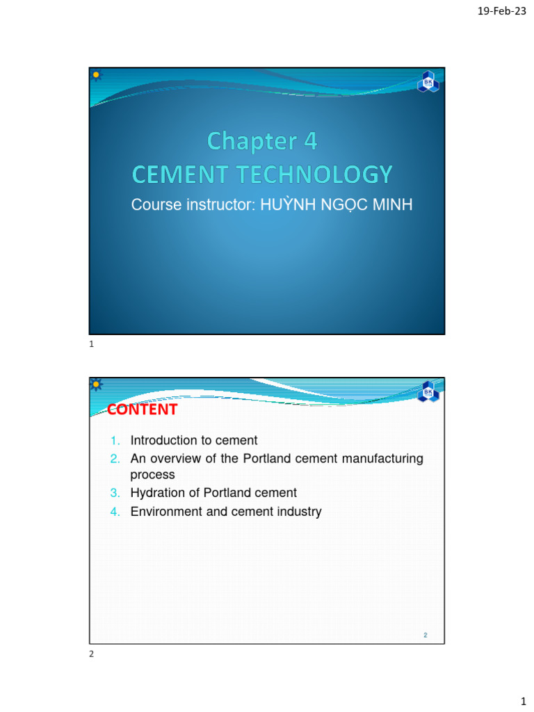 Chap 4 Cement Technology | PDF | Cement | Materials