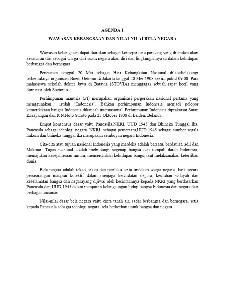 Resume Wawasan Kebangsaan Dan Nilai | PDF