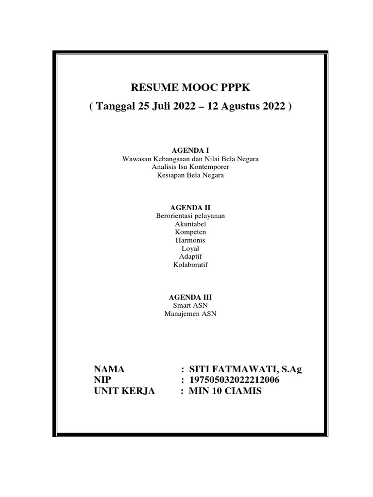 Resume Mooc Pppk | PDF