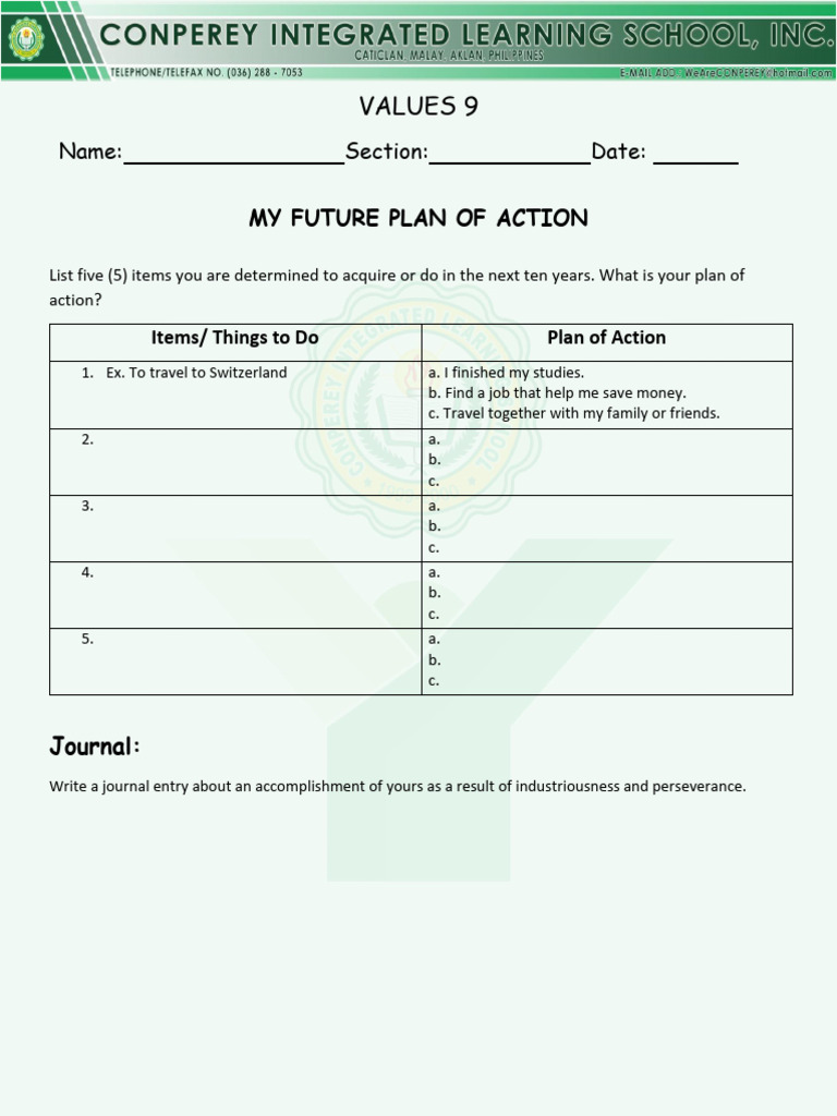 My Future Plan of Action | PDF