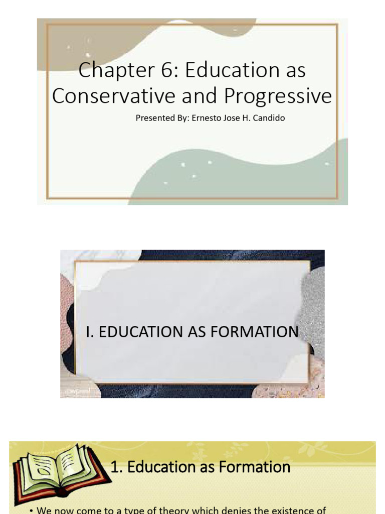 Conservative vs. Progressive Education | PDF | Experience | Mind