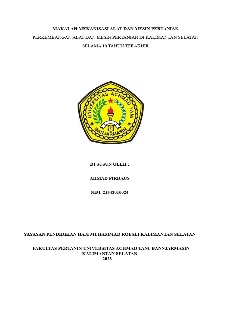 Makalah Mekanisasi Alsintan | PDF