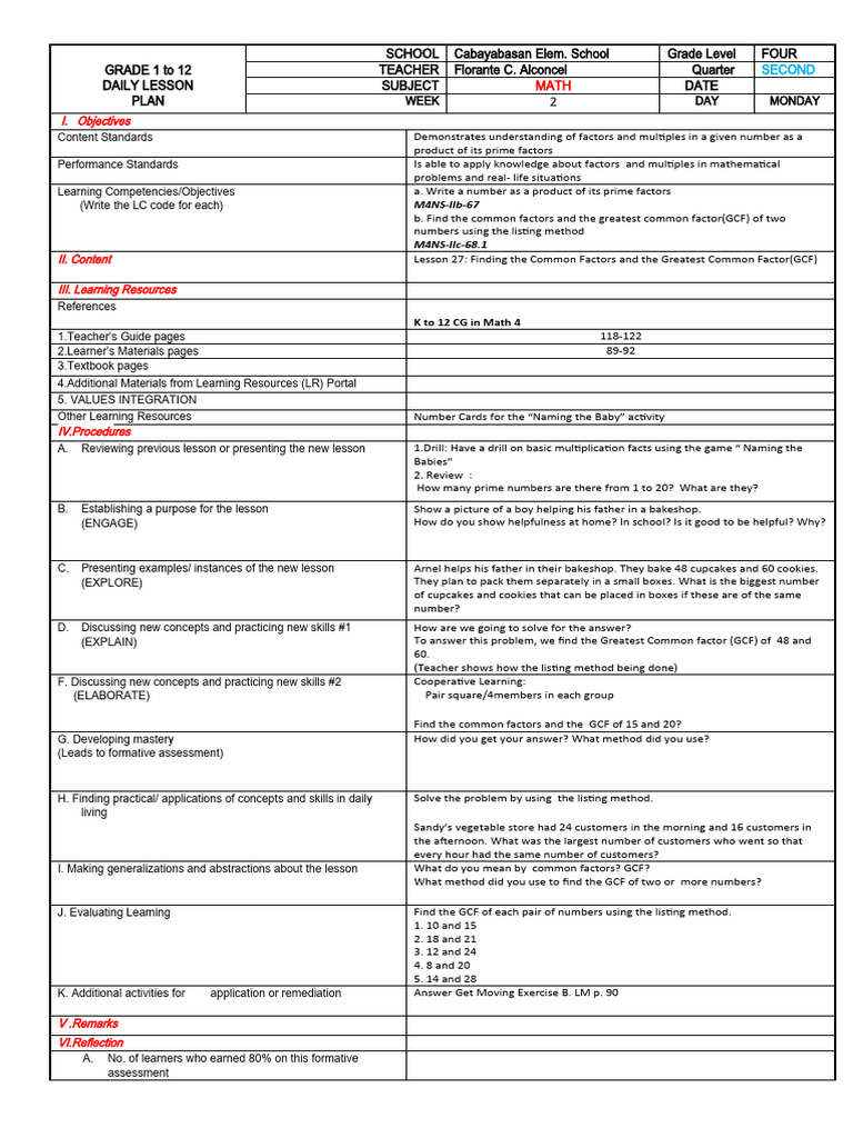 Dlp Math 4 Pdf Learning Mathematics