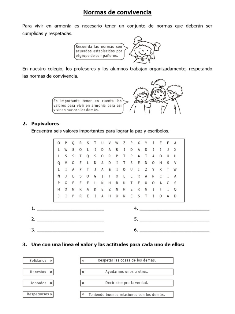 Ficha Ejemplos de Valores | PDF