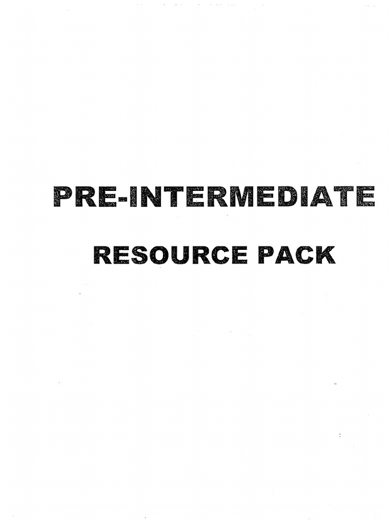 Pre-Intermediate Resource Pack | PDF