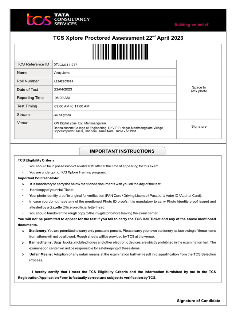Admit Card | PDF | Career & Growth | Business