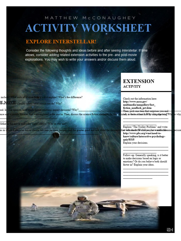 Interstellar - Atividades Sobre o Filme | PDF | Psychology | Cognition