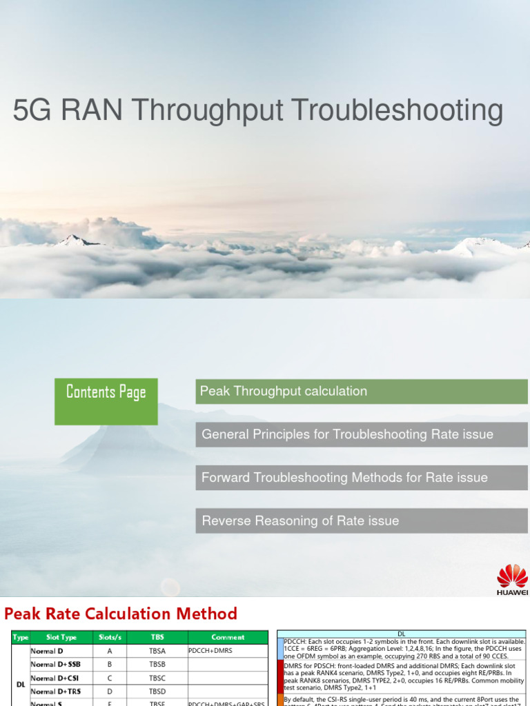 5g Ran Throughput Trouble Shooting Pdf Transmission Control Protocol Internet Protocols