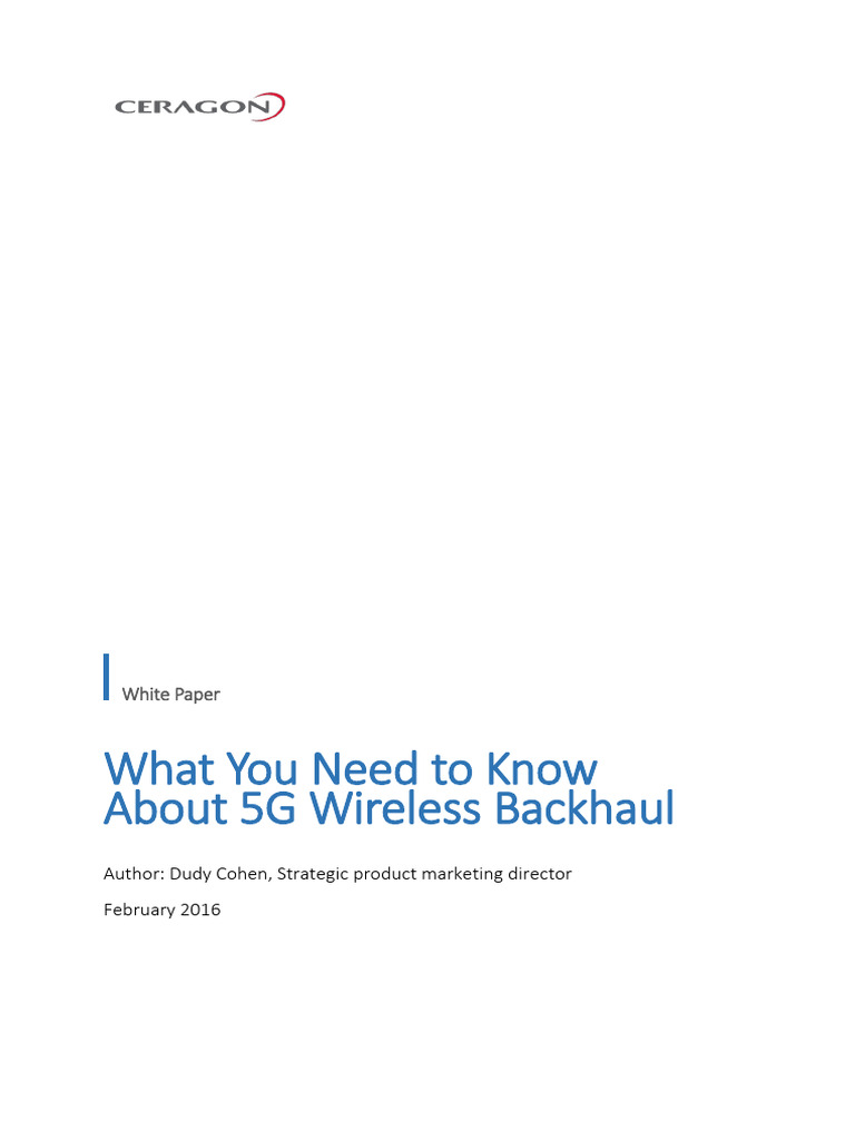 Ceragon - What You Need To Know About 5G Wireless Backhaul | PDF ...