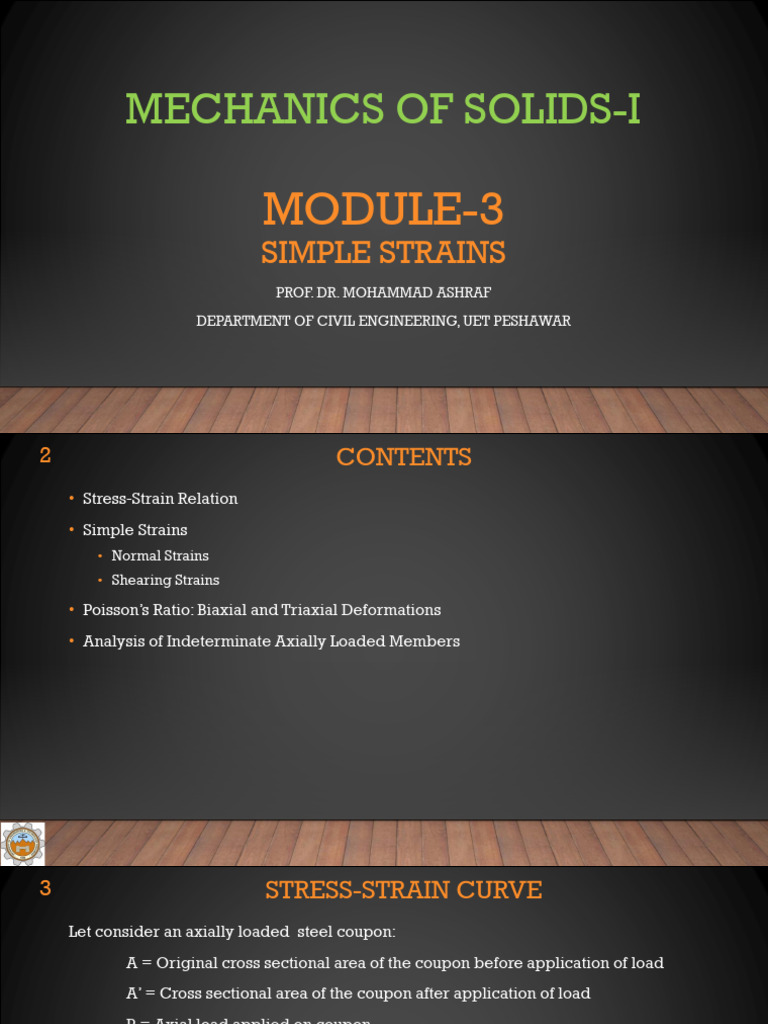 Lecture 3 | PDF | Deformation (Engineering) | Strength Of Materials