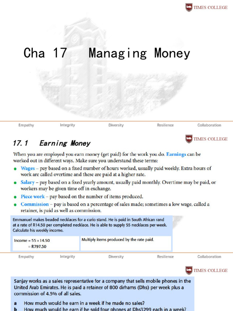 Cha17 Managing Money | PDF