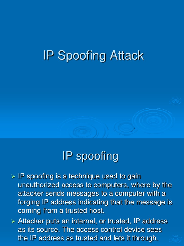 Seminar On Ip Spoofing | PDF | Denial Of Service Attack | Ip Address
