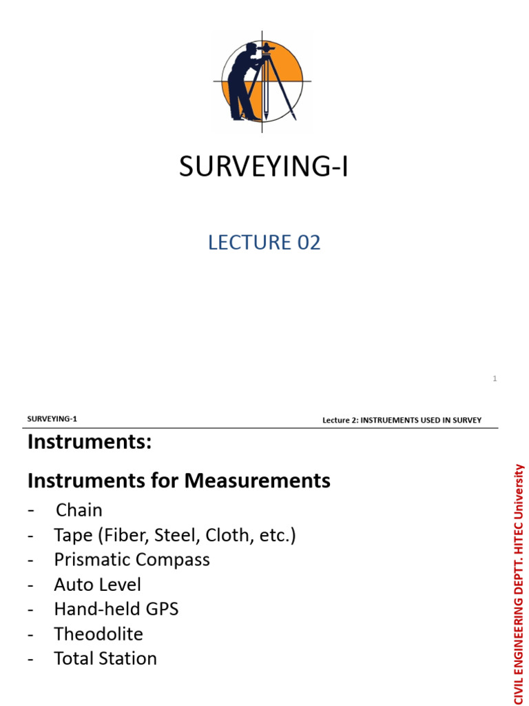 Lecture-02 Surveying Instruments | PDF | Surveying | Metrology Lecture-02 Surveying Instruments | PDF | Surveying | Metrology