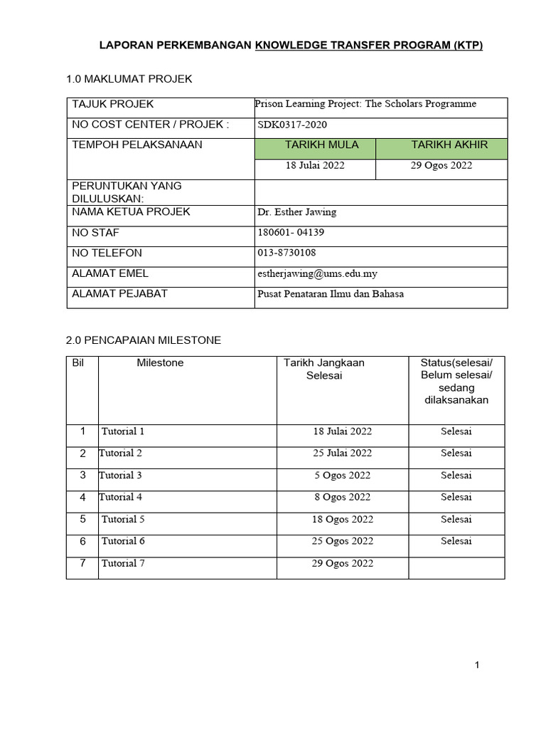 Laporan Kemajuan Projek Modul BM | PDF Laporan Kemajuan Projek Modul BM | PDF