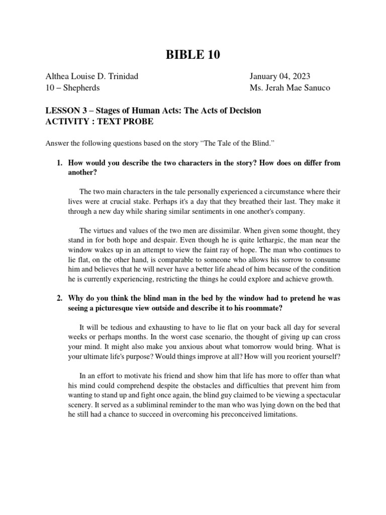 Bible Text Probe | PDF | Hope | Thought