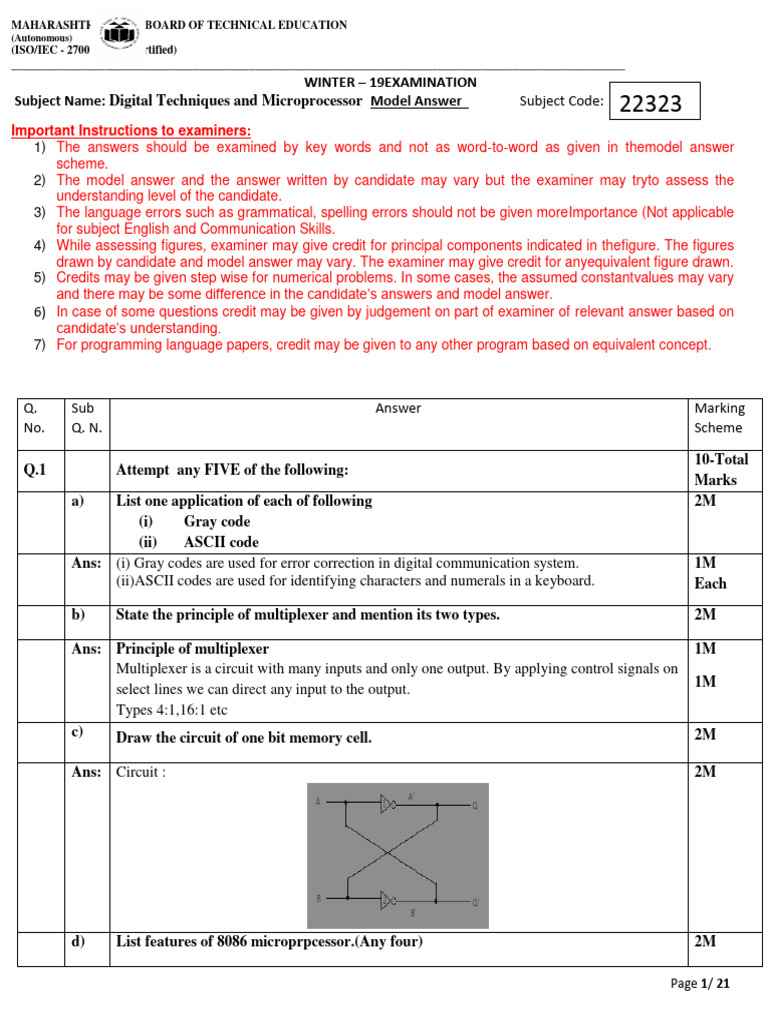22323-2019-Winter-Model-Answer-Paper (Msbte Study Resources) | PDF | Central Processing Unit ...